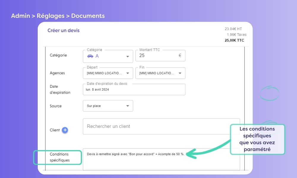 [Facturation] Enregistrer des conditions spécifiques